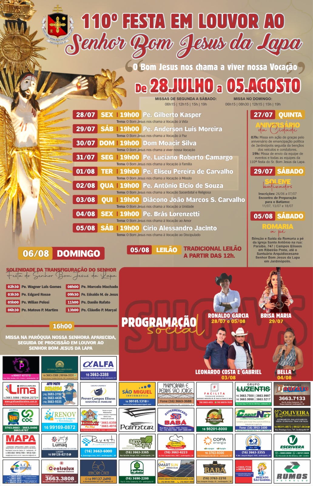 110ª Festa em louvor ao Senhor Bom Jesus da Lapa | Arquidiocese de Ribeirão Preto