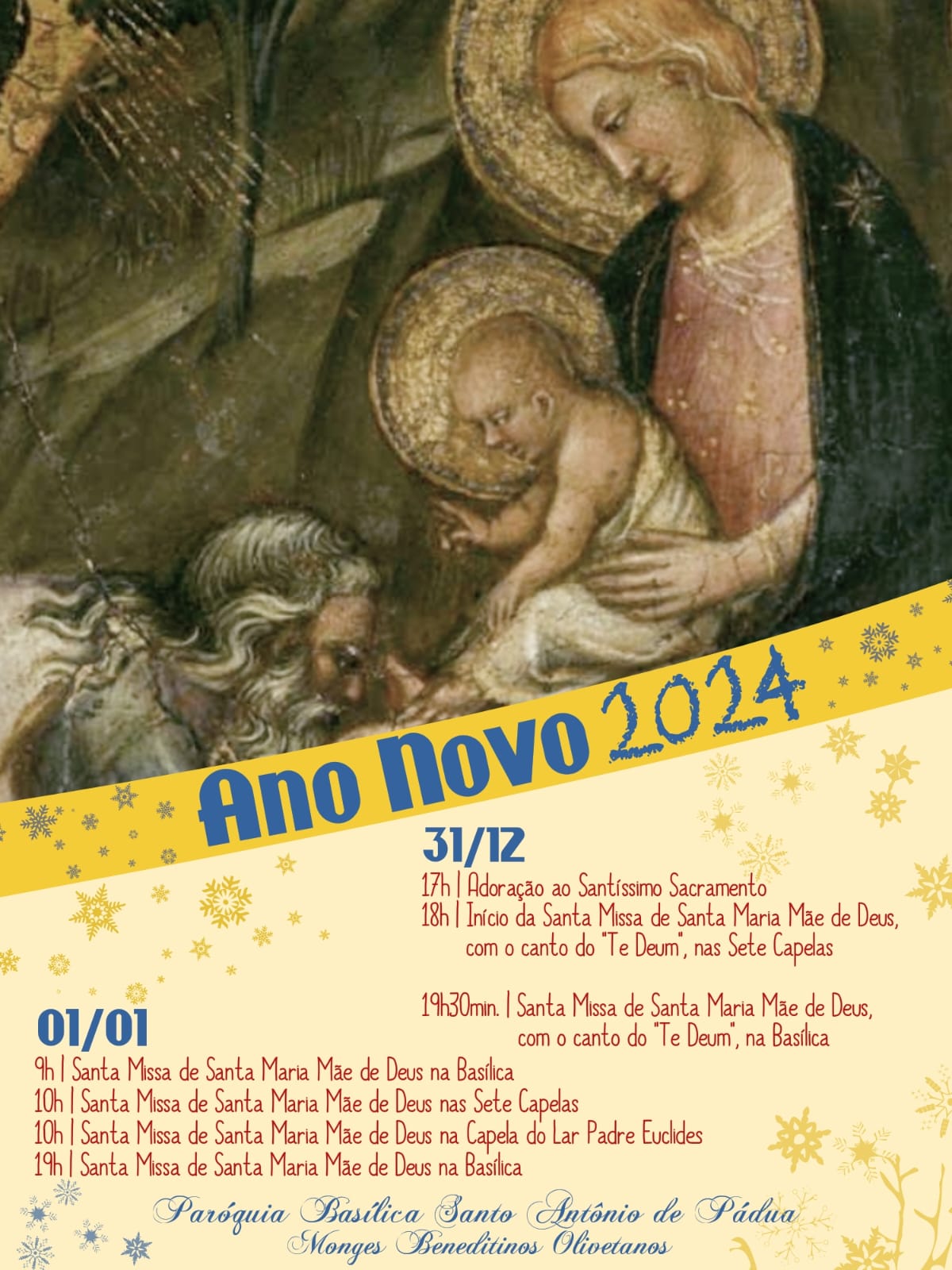 Missas na Solenidade do Natal de Nosso Senhor Jesus Cristo e Ano Novo ...